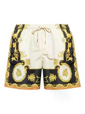 Versace Baroque-print Swim Shorts - Neutrals