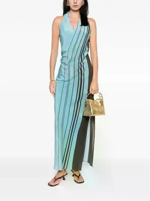 SIR. Striped Halterneck Maxi Dress - Blue