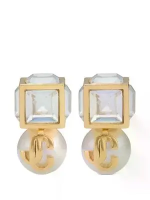 JIMMY CHOO Pearl Cube Studded Earrings - Gold
