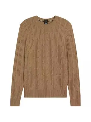 BOSS Cable-knit Crew-neck Sweater - Neutrals