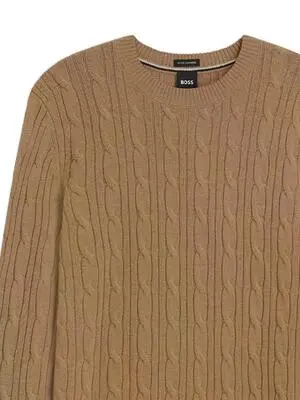 BOSS Cable-knit Crew-neck Sweater - Neutrals