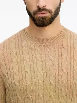 BOSS Cable-knit Crew-neck Sweater - Neutrals