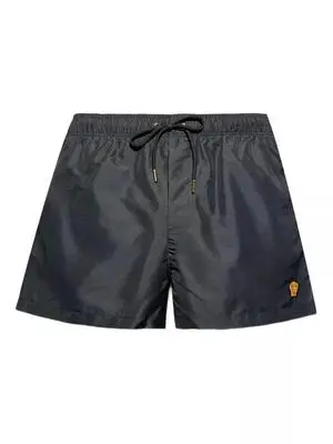 Versace Logo-patch Drawstring Swim Shorts - Black