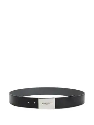 Givenchy Logo-plaque Leather Belt - Black