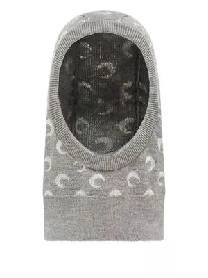 MARINE SERRE Moon Jacquard Knit Balaclava - Grey