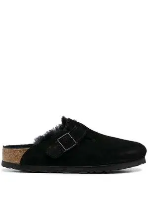 BIRKENSTOCK Boston Shearling Suede Slippers