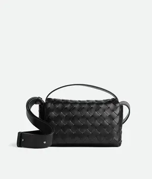 BOTTEGA  VENETA Bottega Veneta Intrecciato Mini Bag With Flap - Black
