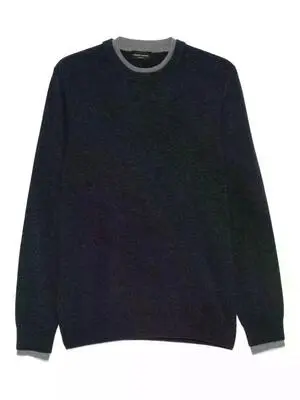 ROBERTO COLLINA Contrast-trim Knit Sweater - Blue