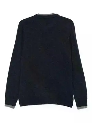 ROBERTO COLLINA Contrast-trim Knit Sweater - Blue
