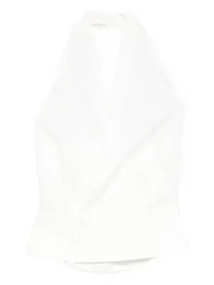 ST. AGNI Halter Tie-back Top - White