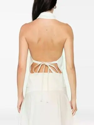 ST. AGNI Halter Tie-back Top