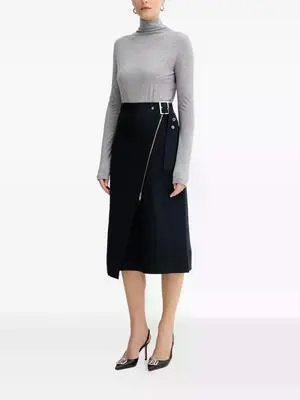 BOSS Buckle Detail Zip Midi Skirt