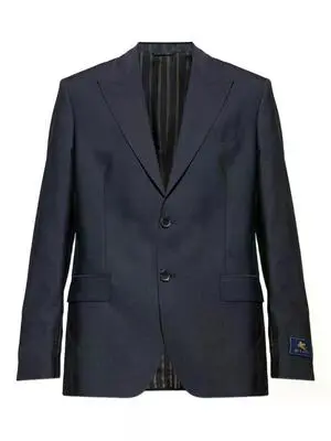 Etro Single-breasted Wool Blazer - Blue