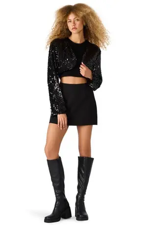 Steve Madden Amandaline Crop Sequin Jacket