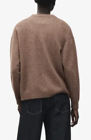 Mango Oversized Crewneck Sweater - Medium Brown