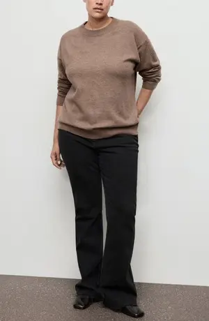 Mango Oversized Crewneck Sweater - Medium Brown