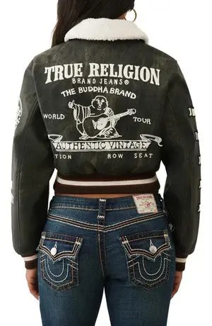 True Religion Aviator Cropped Jacket