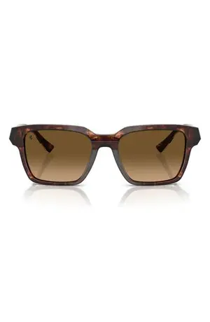 SCUDERIA FERRARI 55mm Polarized Square Sunglasses - Caramel Havana/brown