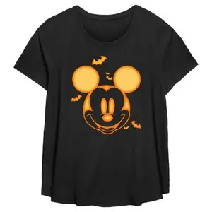 MICKEY & FRIENDS Halloween Pumpkin Face T-shirt - Black