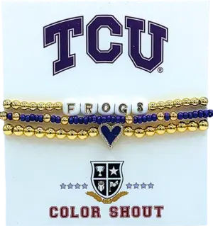 COLOR SHOUT College Bracelet Stack - Yellow Gold