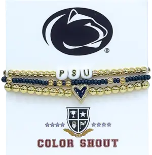 COLOR SHOUT Penn State Bracelet Stack - Yellow Gold