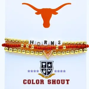COLOR SHOUT University Of Texas Bracelet Set - Yellow Gold