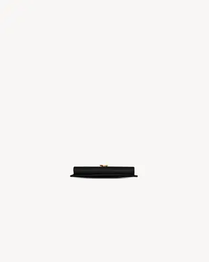 Saint Laurent Uptown Flap Card Case In Grain De Poudre Leather