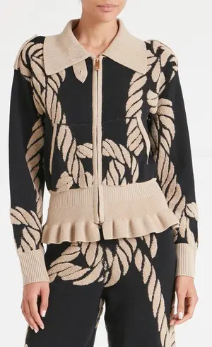 TEMPERLEY LONDON Rope Knit Zip-up Jacket - Black