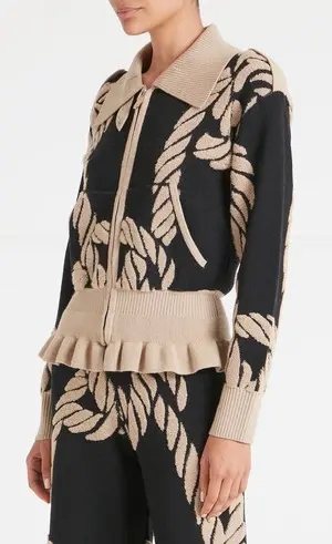 TEMPERLEY LONDON Rope Knit Zip-up Jacket - Black