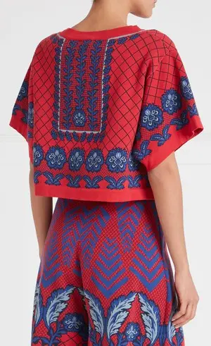 TEMPERLEY LONDON Francis Grid Knit Top