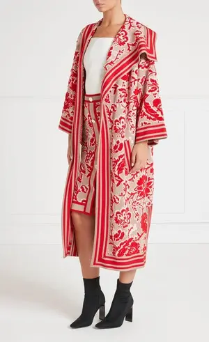 TEMPERLEY LONDON Francis Floral Jacquard Knit Cape