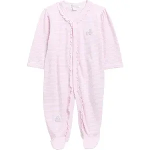 KISSY KISSY Pima Cotton Ruffle Footie - Pink
