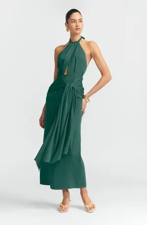 ST MRLO Nessie Midi Dress - Forest Green