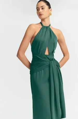 ST MRLO Nessie Midi Dress - Forest Green