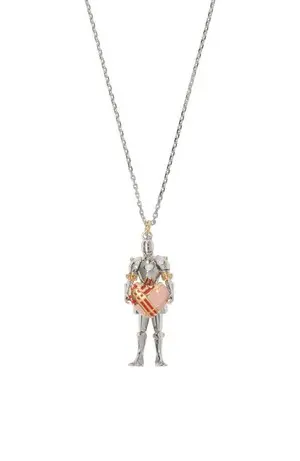 Burberry Knight Heart Charm Necklace - Silver/gold
