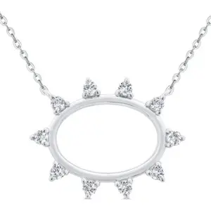SEED2STONE Spiky Oval Lab-grown Diamond Pendant - Silver