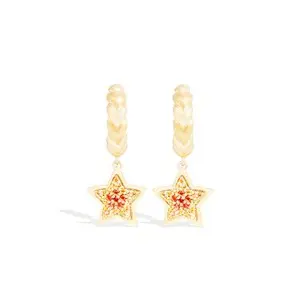 CAMPBELL + CHARLOTTE Juju Star Charm Huggie Earrings - Gold
