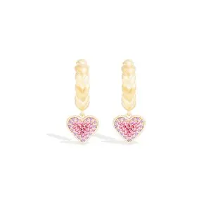 CAMPBELL + CHARLOTTE Juju Heart Charm Huggie - Gold
