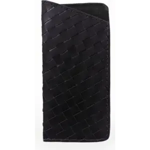 DEUX MAINS Woven Leather Sunglasses Case