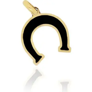 THE LOVERY FINE JEWELRY Horseshoe Charm - Onyx