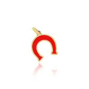 THE LOVERY FINE JEWELRY Horseshoe Pendant - Coral
