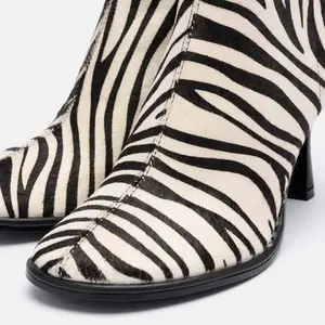 MARC NOLAN Gloria Stiletto Ankle Boots - Zebra