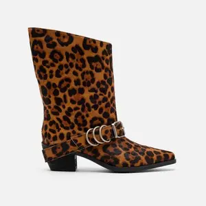 MARC NOLAN Donna Moto Ankle Boots - Leopard
