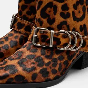 MARC NOLAN Donna Moto Ankle Boots - Leopard