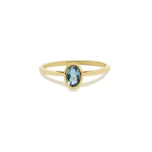 THE LOVERY FINE JEWELRY 14k Yellow Gold Bezel Ring - Blue Topaz