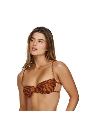 GOTTEX Retro Jungle Underwire Bandeau Bikini Top - Multi-brown