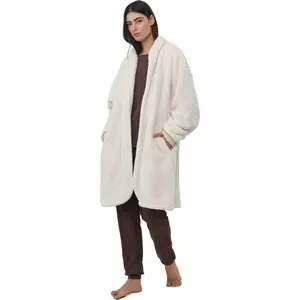 GOTTEX BEACH LIFE Cloud Fleece Open-front Cardigan - Ivory