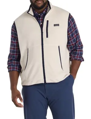 Vineyard Vines Big & Tall Bonfire Fleece Vest - Stone