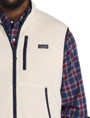 Vineyard Vines Big & Tall Bonfire Fleece Vest - Stone