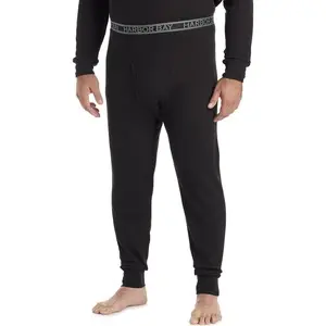 HARBOR BAY BY DXL Big & Tall Performance Waffle-knit Thermal Bottoms - Black